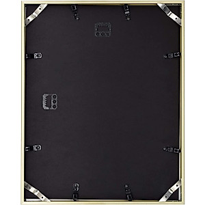 AUEAR, 11x14 Aluminum Metal Wall Mounting Photo Frame with Ivory Mat for 8x10 Pictures Includes Sawtooth Hangers, Spring Clips Real Glass (Gold, 2-Pack)