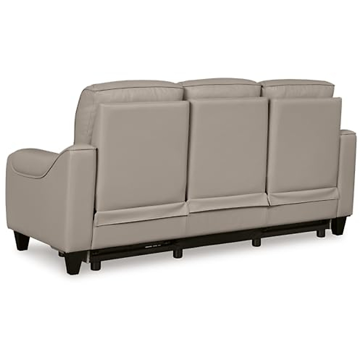 Signature Design by Ashley Mercomatic Casual Leather Match Wall Hugger Power Reclining Sofa with Adjustable Headrest and USB Ports, Light Gray