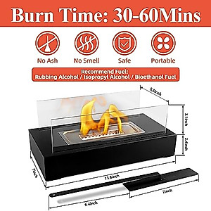 Tabletop Fire Pit for Halloween Christmas Decor, Outdoor Table Top Firepit Indoor Tabletop Fireplace for Patio Balcony Living Room Table Decoration Family Holiday Party Gathering Friday Night Dinner