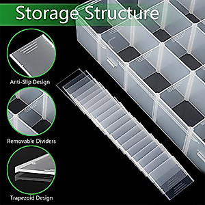 Gbivbe Large 24 Grids Plastic Organizer Box Adjustable Dividers,Clear Storage Box for Jewelry, Art DIY Crafts, Washi Tapes, Beads and Small Parts