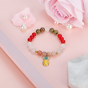 Haoze IVF Gifts for Women Infertility Pineapple Charm Bracelet Fertility Journey Bracelet Positive Pregnancy Reiki Infused Jewelry Pregnancy Gift for Her(Pineapple)