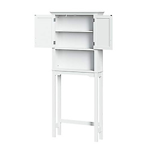 RiverRidge, White Somerset Bathroom Over the Toilet Storage Spacesaver with Open Shelf and Two Doors