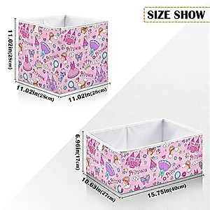 CaTaKu Cute Fantasy Pink Storage Baskets Large Rectangular Storage Bins Baskets for Organizing Fabric Collapsible Storage Organizer for Shelves