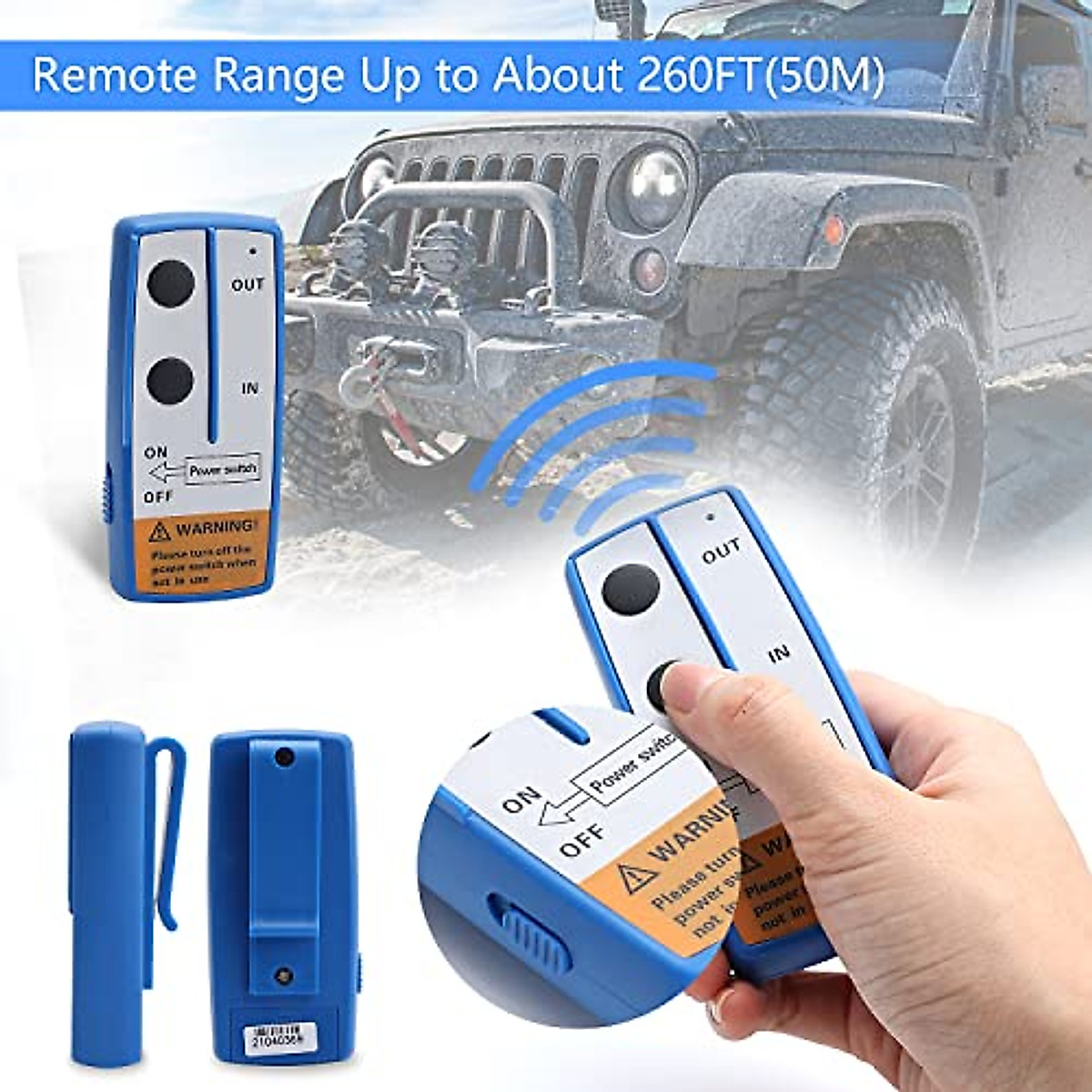 MaySpare Wireless Winch Remote Control Kit 100 Feet Handset Switch Controller 2pcs 12V Recovery Wireless Winch Remote Control for Car Truck Jeep ATV SUV