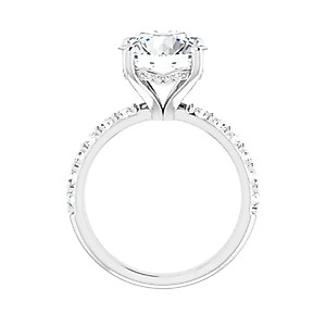 925 Sterling Silver Handmade 4 CT Round Cut VVS1 Colorless Moissanite Engagement Ring for Women Bridal Set Moissanite Wedding Rings for Gifts Anniversary Promise Her (8)