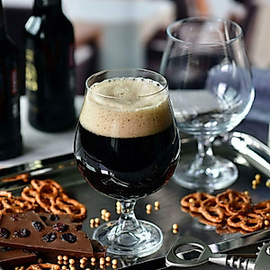 Krosno Dark Ale Stout Beer Glasses | Set of 6 | 16.9 oz | Elite Collection | Home Restaurants Parties | Dishwasher Safe | Made in Europe