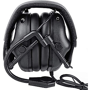 ATAIRSOFT Tactical Headset Wargame Hunting Headphone Without Noise Cancellation Function (Black)