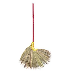 SN SKENNOVA - 1 Pc of 41 inch Tall of Asian Straw Broom Whisk Broom Sweeping Broom with Bamboostick Handle for Sweeping Dirt, Dust, Garbage