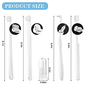 Dog Toothbrush Brushing Kit, Cat Tooth brushing Kit, Suitable for All Cats and Dogs Dental Care. White, Soft Bristles, Pet Toothbrush Kit Meets All Cleaning Needs, Multi-Functional Dental Cleaning