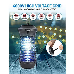 COBY Outdoor Bug Zapper 18W, Covers Half an Acre, Electric Bug Zapper