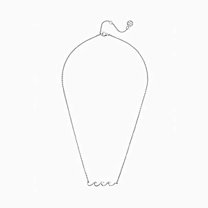 Pura Vida Silver Delicate Wave Necklace, Rhodium Plating - Brass Base, 18 Inches