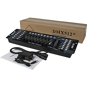 SHEHDS 192 DMX DJ Controller LCD Display DMX Controller DJ Equipment Stage Light Controller for Dj Lights, Par Lights, Moving Head Lights, Pubs, Night Clubs, Disco
