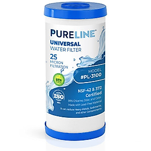 Pureline FXHTC 25 Micron 10" x 4.5" Replacement for GE FXHTC, GXWH40L, Culligan RFC-BBSA, W50PEHD, GXWH40L, GXWH35F, GNWH38S, DuPont WFHD13001, Pentair Pentek R50-BB, NSF 372 and NSF 42 Certification