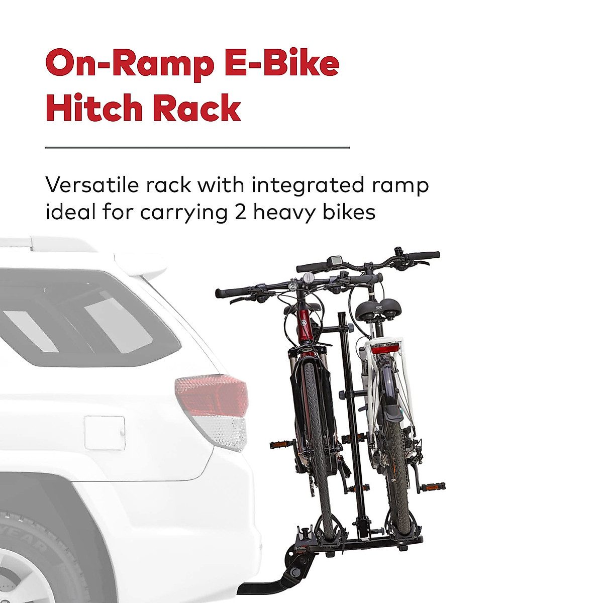Yakima OnRamp 2 Bicycle Capacity 2 Inch EBike Carrier Hitch Mount Bike Rack, Compatible BackSwing and StraightShot, Black