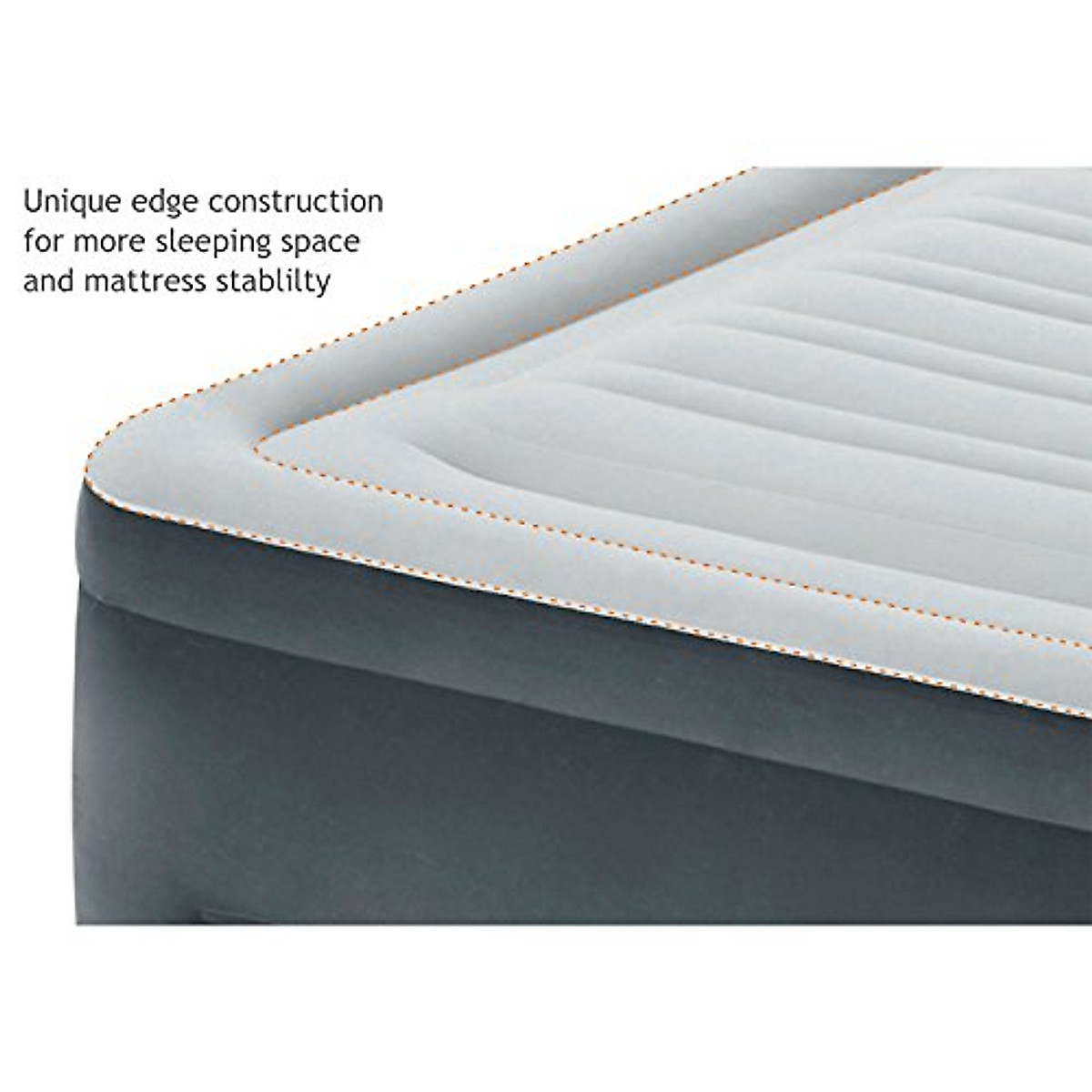 Intex 64417E Comfort Plush Elevated Dura-Beam Airbed with Built-in Electric Pump, Bed Height 22", Queen