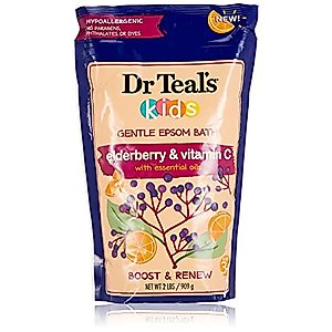 Dr Teal's Kids Pure Epsom Salt Soak with Elderberry, Vitamin E & Essential Oils, 2 lbs