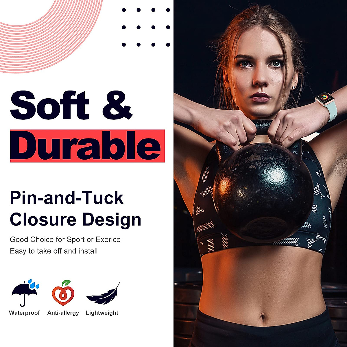 OYODSS 5 Pack Bands Compatible with Apple Watch Band 38mm 40mm 41mm 42mm 44mm 45mm 49mm Women Men, Soft Silicone Sport Replacement Strap Compatible with iWatch Ultra SE Series 8 7 6 5 4 3 2 1