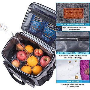 TOMULE Insulated Lunch Bag for Men Women - 3+years old (15L, Grey)