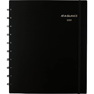 AT-A-GLANCE Move-A-Page 2023 RY Monthly Planner, Black, Large, 8 3/4" x 11"