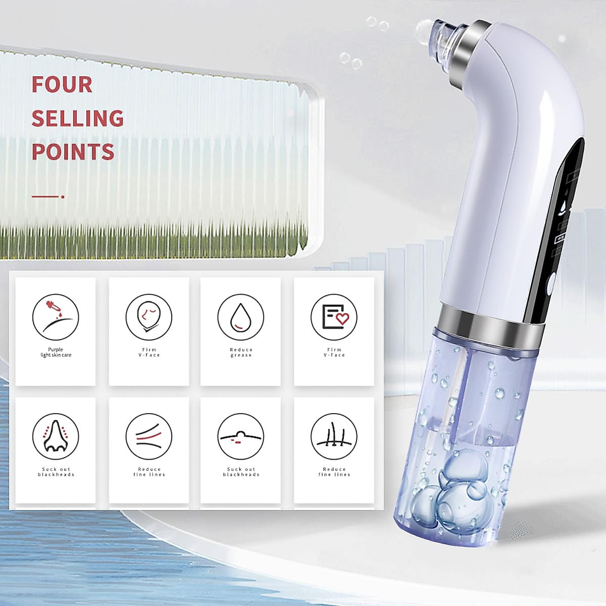 Popular Blackhead Remover Pore Vacuum Cleaner - PORTIGALIES USB Rechargeable Water Cycle Pore Cleanser 3 Adjustable Suction Modes 6 Suction Probe