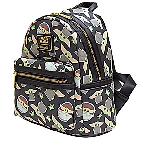 Loungefly Star Wars Baby Yoda All Over Print Womens Double Strap Shoulder Bag Purse