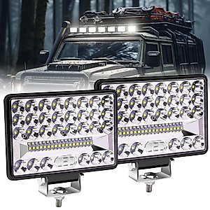 Ygmylandbb LED Work Light, 5 Inch Heavy Equipment LED Pods Lights, 12V-24V Waterproof Driving Working Fog Lights for Trucks ATV UTV 4x4 SUV (Pack of 2)