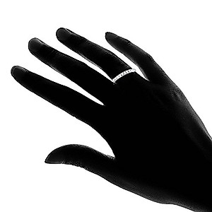 Oxford Diamond Co New Round Cubic Zirconia Eternity Style Band .925 Sterling Silver Ring Size 6