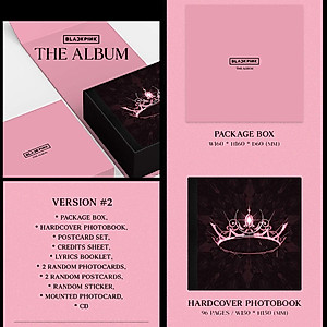 Blackpink 1st Full Album The Album Set (Version 1,2,3,4) (Incl. Blackpink Mobile Grip Holder, Blackpink Transparent Photocard Set)