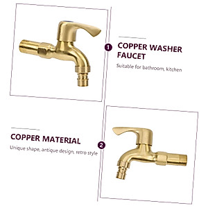 Cabilock Washing Machine Faucet Garden Water Faucet Shower Faucet Outside Faucet Bathroom Basin Faucet Filtered Water Faucet Waterfall Faucet Sink Basin Water Tap Tub Copper Faucet Pipe