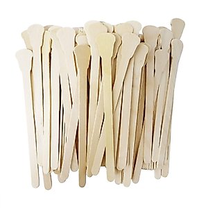 Honbay 100PCS Wooden Wax Sticks Wax Spatulas Applicator Sticks for Face Lip Hair Eyebrow Removal (4.9 Inch)