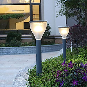 Garden Post Light Solar LED Pillar Light Solar Outdoor Lighting Outdoor Post Light Fixtures Deck Lawn Pillar Lamp for Courtyard Outdoor Street Lamp (21 * 12 * 45cm) (A 21