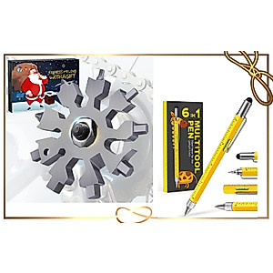 Gifts for Men-Snowflake Multitool Tools Christmas Stocking Stuffers Gifts for Dad Adults Women and Multitool Pen Construction Tools Tools for Husband Him Teens