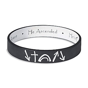 CB Jesus Christ He Came He Died He Arose Witness Reversible 8 Inch Stretchable Wristband Bracelet (Black)