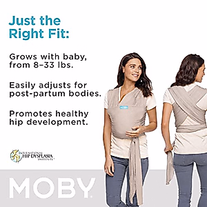 Moby Wrap Baby Carrier | Element for Newborns & Infants #1 Gift Keeps Safe Secure Adjustable All Body Types Perfect Mom Dad Taupe