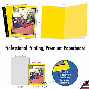 The Best Card Company - Variety Pack of 10 Funny Assorted Blank All Occasions Notecards 4 x 5.12 Inch w/Envelopes - Cartoon Humor for Men, Women (10 Designs, 1 Each) - Wild for Whyatt M6463OCB