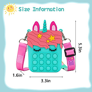civan Mini Blue Pop Purse for Girls Crossbody, 2 in 1 Pop Bag Fidget Purse Toy Push Bubble Handbags, Silicone Sensory Toys Bag for Kids Birthday Gift Bag Toy Students Kids Present