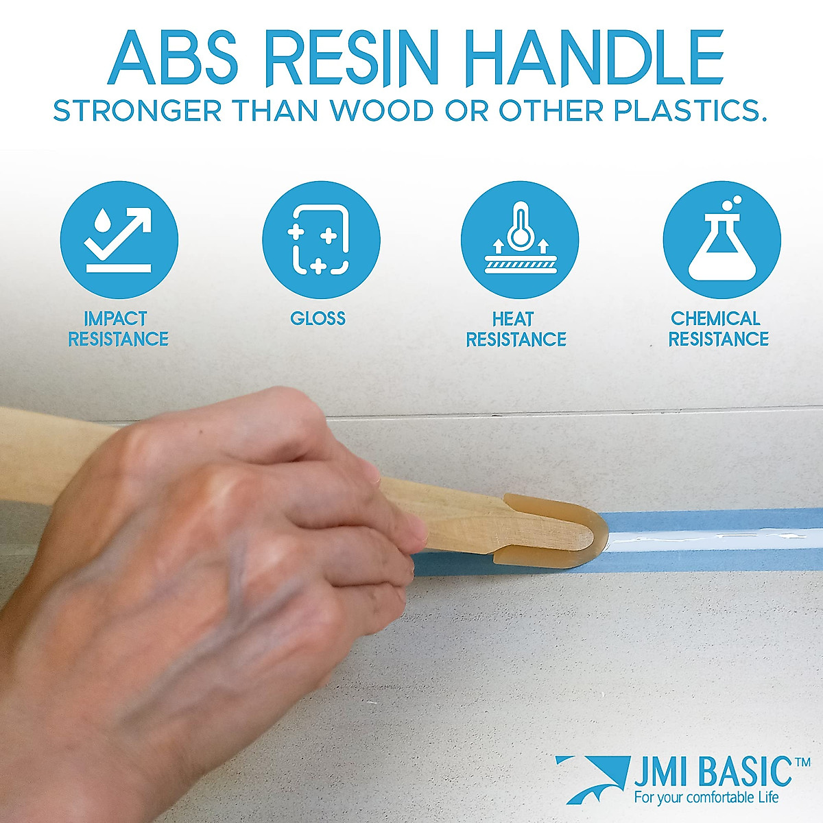 JMIBASIC Grout Caulk Finishing Tool - Multi Size 4 Pieces Set - Smooth Grout Sealant Silicone Caulking Tool - Rubber Spatula Spreader - Grout Sealer Applicator - Ergonomic Handle Grip_ABS (1.1 Inch)