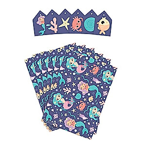 CENTRAL 23 Mermaid Wrapping Paper - 6 Gift Wrap Sheets For Girls - Underwater Creatures - Baby Girl Wrapping Paper - Recyclable