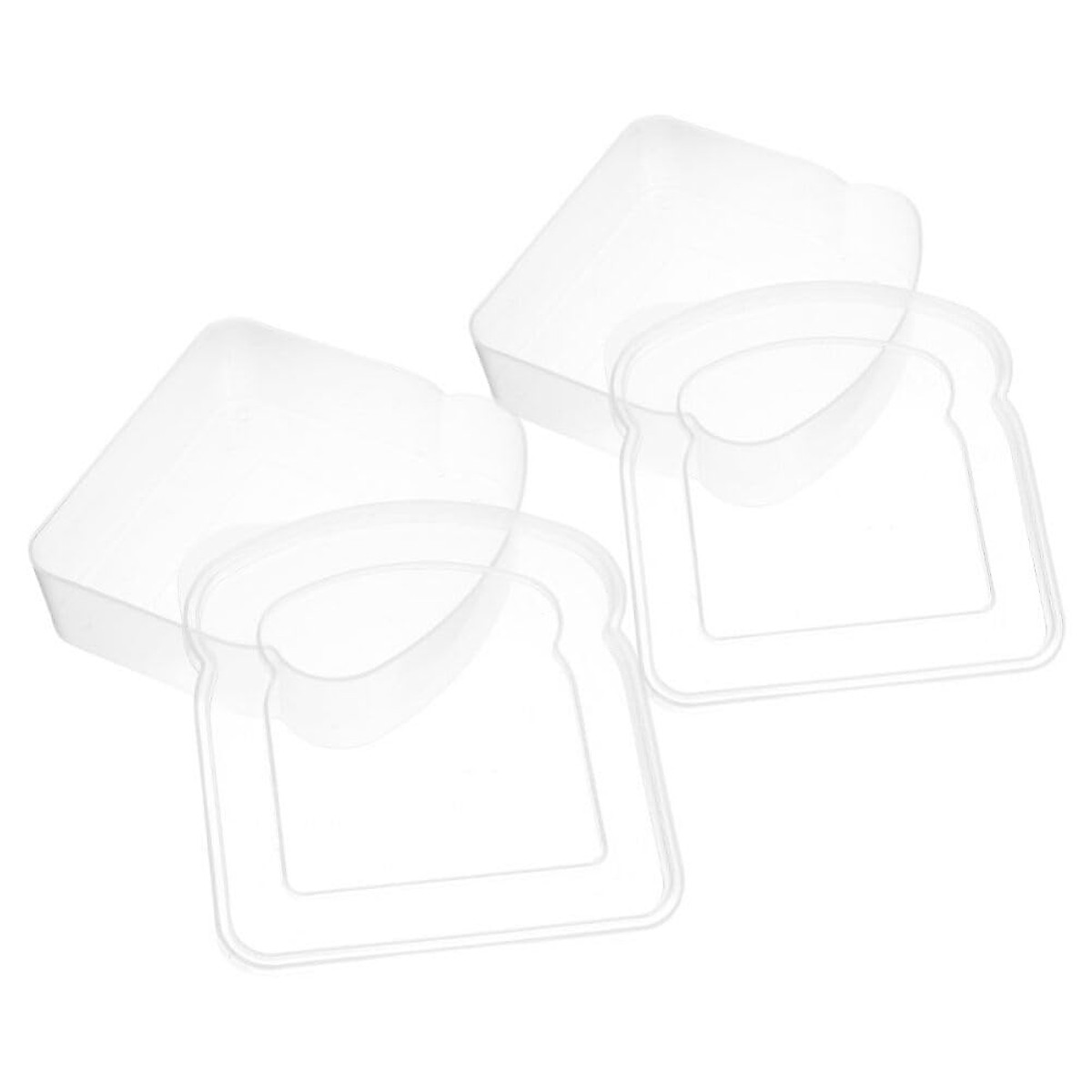 WESIEVYA 2pcs Small Sandwich Containers Clear Sandwich Box Small Bread Case Container Plast