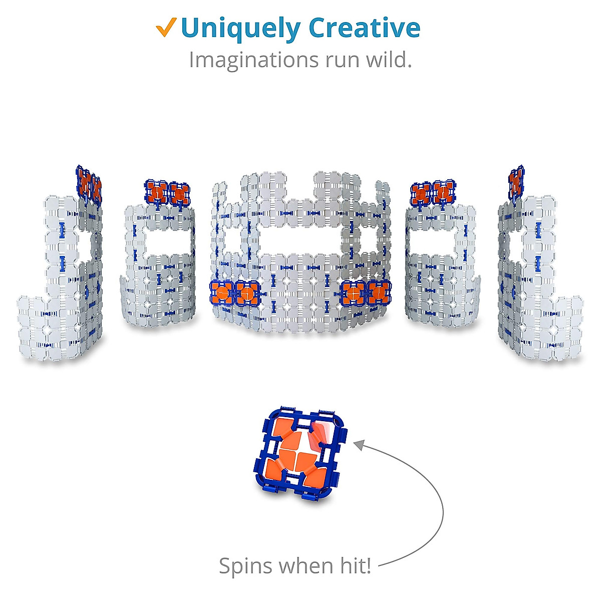 Blaster Boards - 6 Pack | Kids Fort Building Kit for Nerf Wars & Creative Play | 276 Piece Set