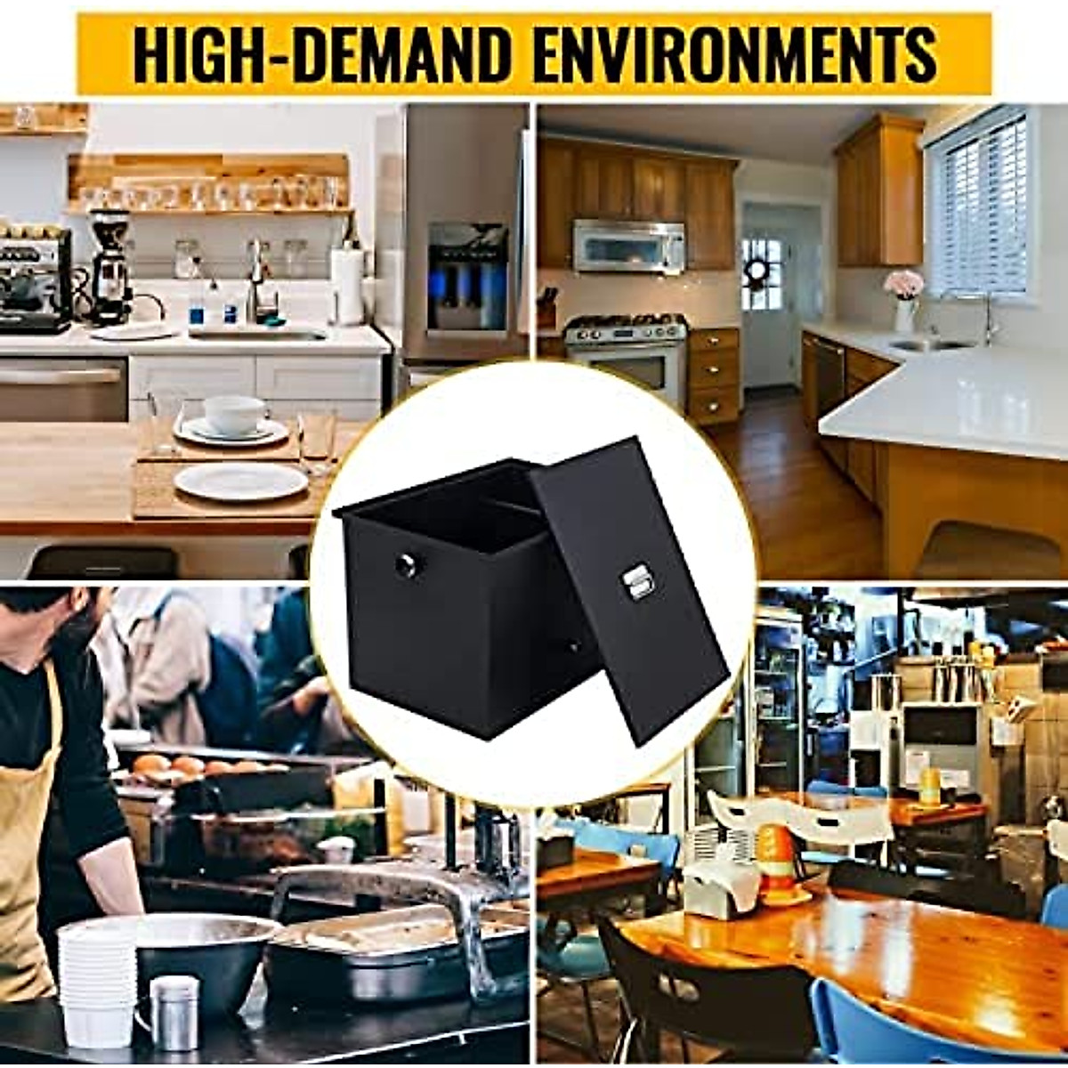 Commercial Grease Interceptor Trap 70 Lb - Carbon Steel Grease Trap Under Sink For Restaurant Cafe - Under Sink Grease Trap 4-35 GPM - Waste Water Oil-water Separator For Restaurant,50 LB