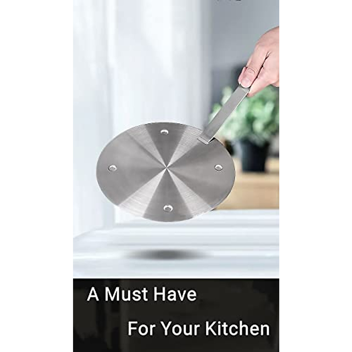 Heat Diffuser Induction Adapter Plate for Gas Electronic Stove, NISPOTDOR Induction Converter Disk Simmer Plate with Detachable Handle for Milk Coffee Cookware, 11inch