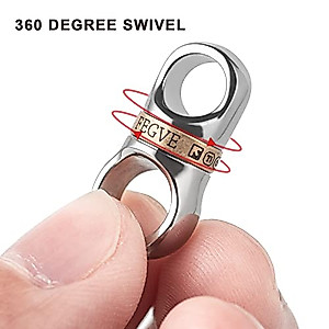TISUR Titanium Key Ring for Keychain,Carabiner Key Chain Rings Connector with Detachable Keyring,Key Chain Assecories (1PC Titanium Copper Swivel +1PC SUS D-ring)