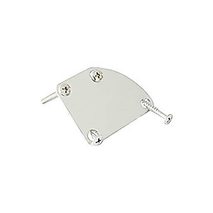Metallor Electric Guitar Neck Plate Curved Cutaway Semi Round Neck Joint Back Mounting Plate 4 Holes with Screws Compatible with Stratocaster Telecaster Style Guitar Bass Parts Replacement