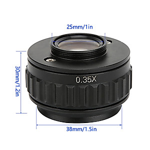 0.35X Microscope Adapter，CTV Microscope Lens Camera Interface Adapters，Mount Lens Adapter Microscope Accessory，for Trinocular Stereo Microscope