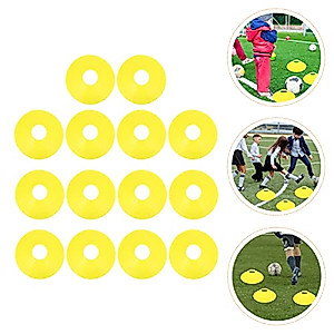 CLISPEED Mini Football 14pcs Games Agility Professional Field Athletics Soccer Yellow Accessory Function Basketball Outdoor Plastic Practice Football Kit Reflective Cones Flexible Mini Soccer Ball