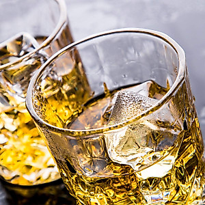 Whiskey Glass Set, Old Fashioned Liquor Vodka Bourbon Lowball Bourbon Cocktail Scotch Tumbler Bar Glasses-7 Oz set of 6