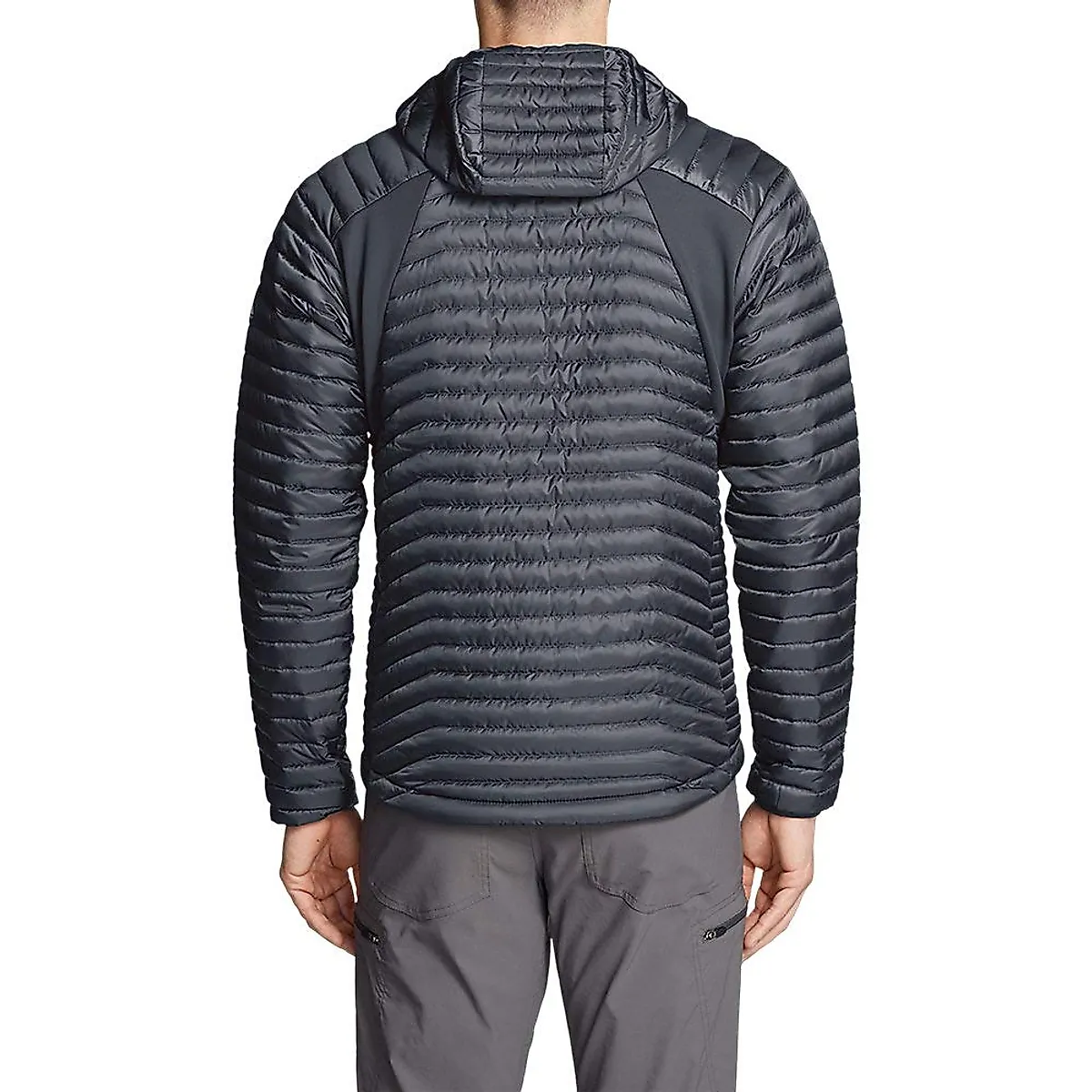 Eddie Bauer Men's MicroTherm 2.0 StormDown Hooded Jacket,Storm (Gray),L Regular
