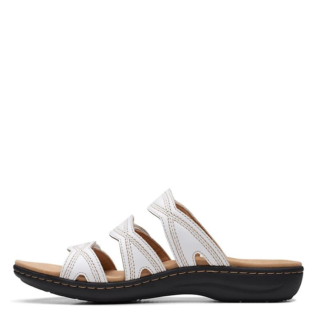 Clarks Women's Laurieann Ayla Flat Sandal, White Leather, 8