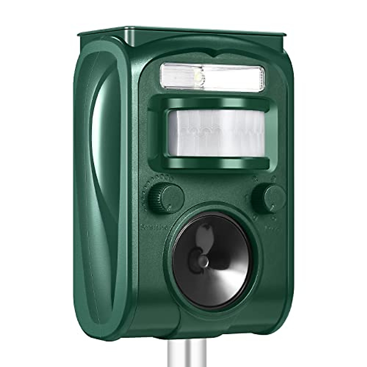 AMIATCH Solar Ultrasonic Animal Repeller, Motion Detection, LED Flashing Light, Cat Repellent Outdoor, Dog, Squirrel, Raccoon, Skunk, Rabbit, Rodent, Fox, Deer, etc.